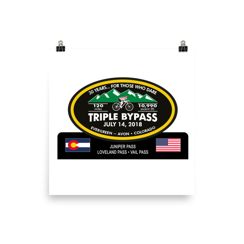 Triple Bypass 2018, CO - Photo paper poster – Epic Milestone