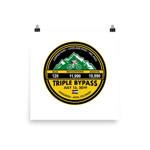 Triple Bypass 2019, CO - Photo Paper Poster – Epic Milestone